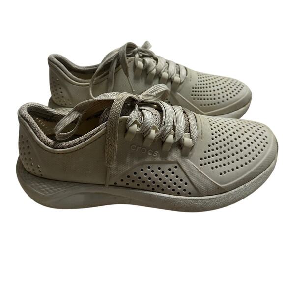 CROCS | Shoes | Crocs Literide Sneakers Womens Size 7 Rubber Cream ...